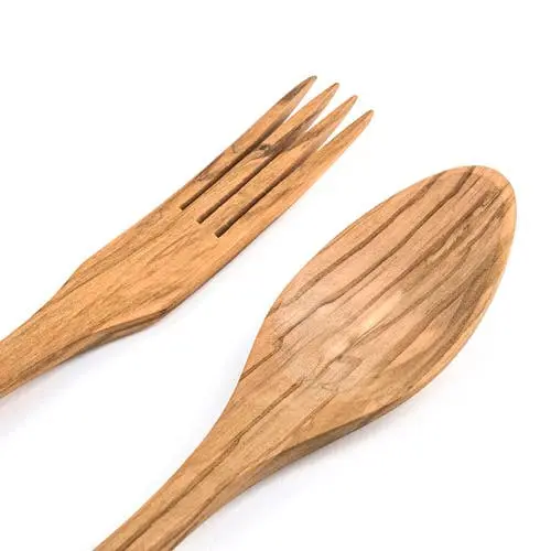 BERARD Handcrafted Olive Wood 2 Piece Salad Serving Set