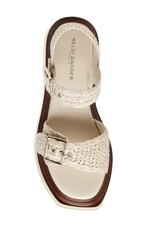 KELSI DAGGER BROOKLYN Suri Platform Raffia Sandals