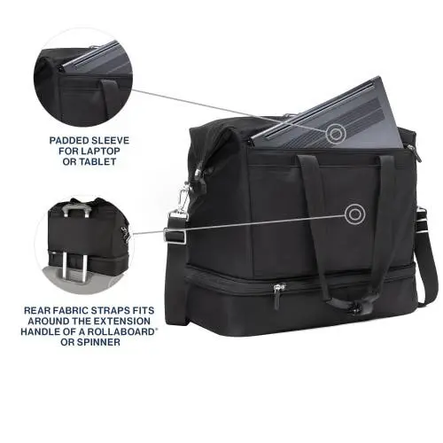TRAVELPRO Platinum Elite Soft 18.5" Drop-bottom Weekender Duffel Bag - Black