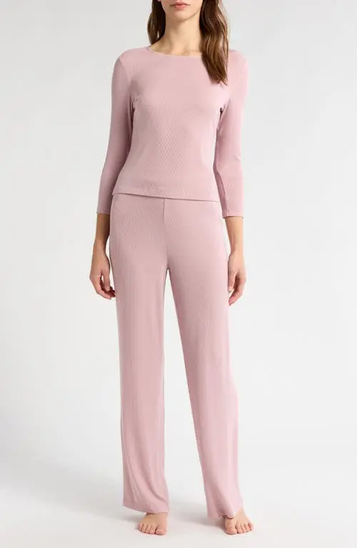 Natori Rib Essentials Pajamas - Rosebud
