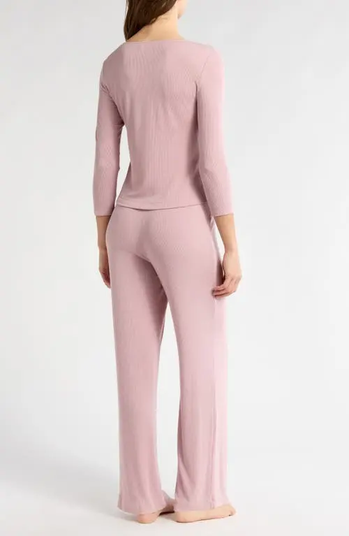Natori Rib Essentials Pajamas - Rosebud