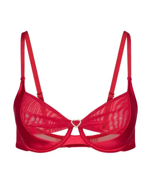 ADORE ME Libi Unlined Demi Bra - Dark Red