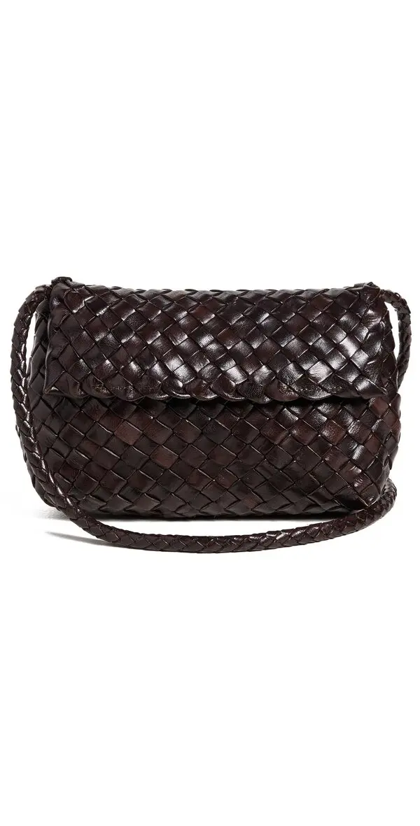 LOEFFLER RANDALL Vinnie Mini Woven Crossbody Bag - Chocolate