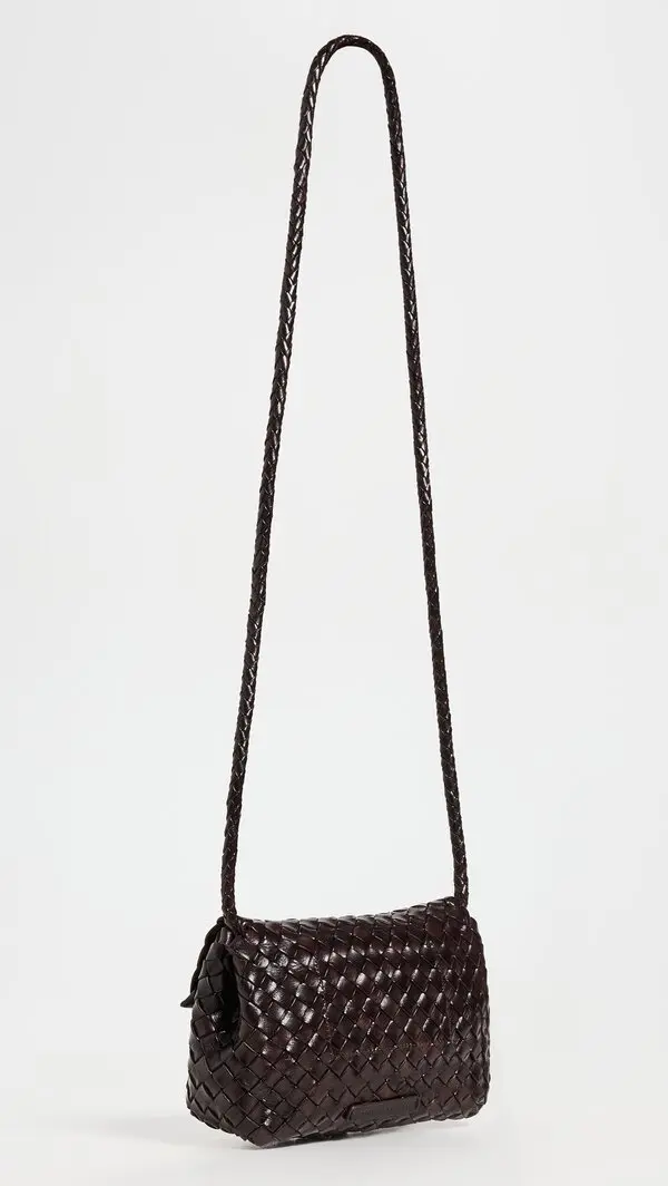 LOEFFLER RANDALL Vinnie Mini Woven Crossbody Bag - Chocolate