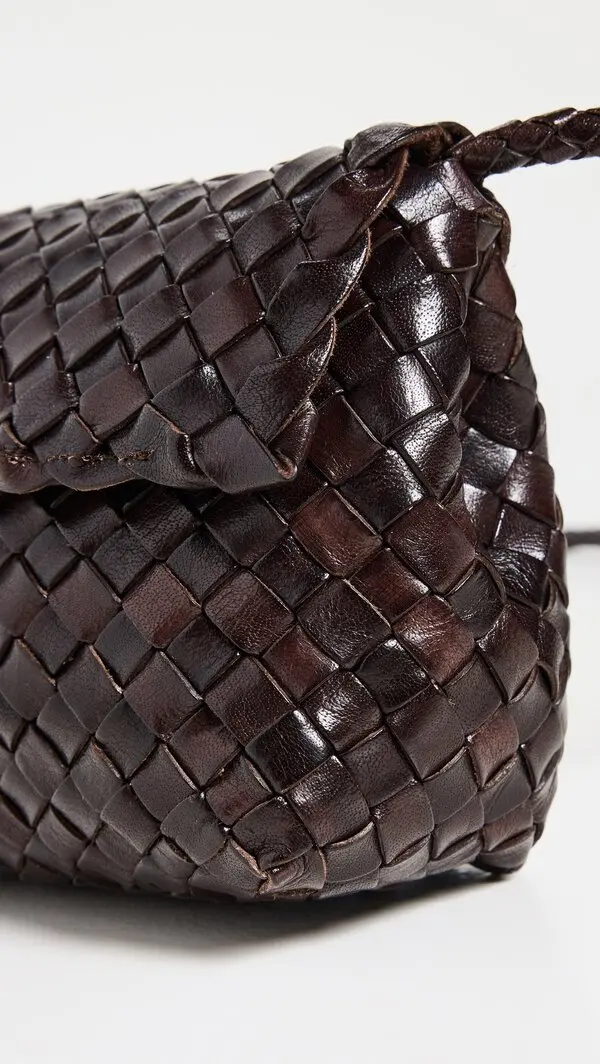 LOEFFLER RANDALL Vinnie Mini Woven Crossbody Bag - Chocolate