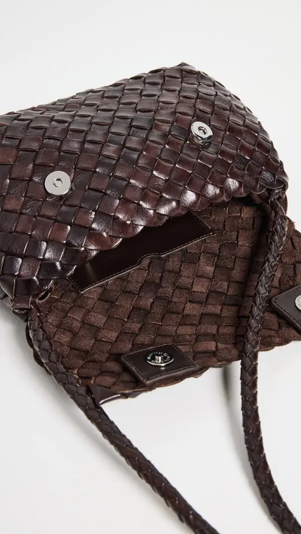 LOEFFLER RANDALL Vinnie Mini Woven Crossbody Bag - Chocolate