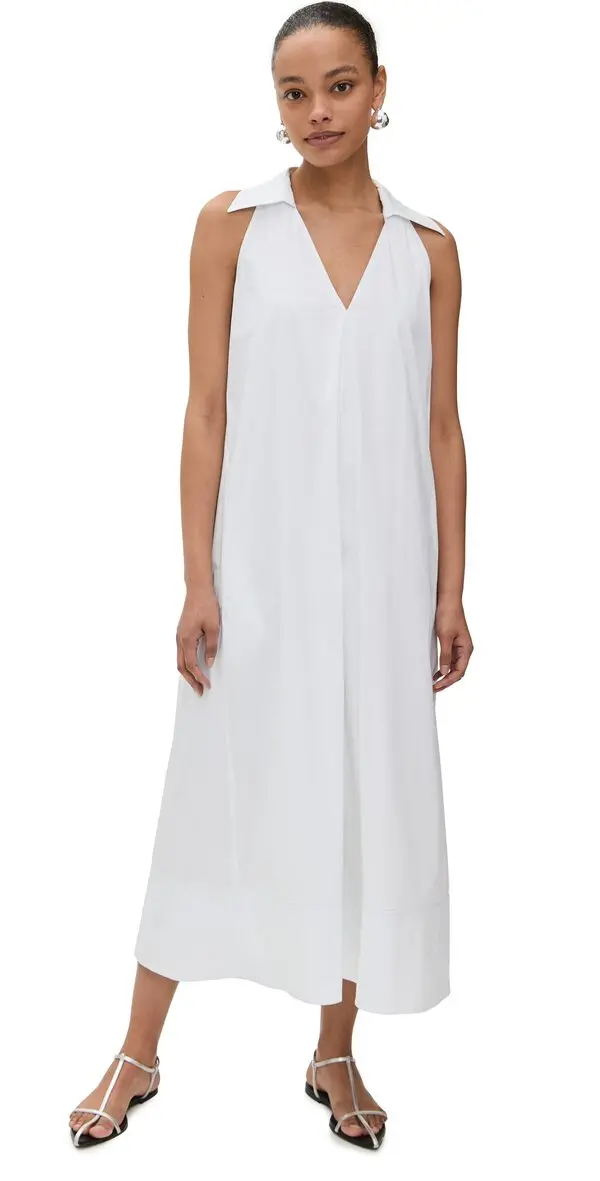 SIMONMILLER Nava Poplin Midi Dress - Macadamia