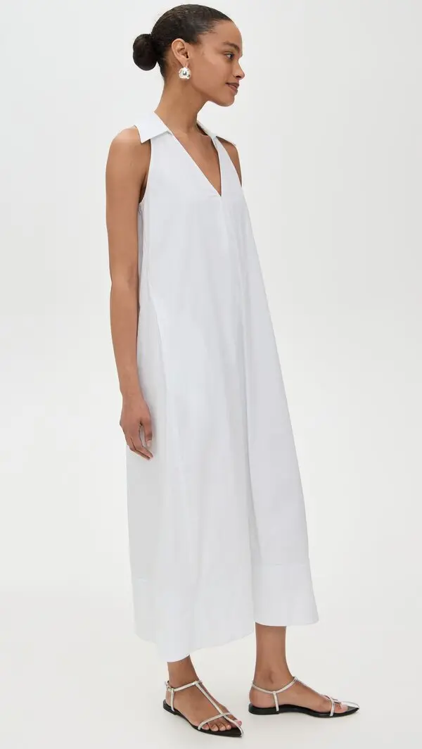 SIMONMILLER Nava Poplin Midi Dress - Macadamia
