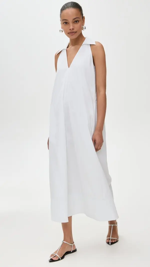 SIMONMILLER Nava Poplin Midi Dress - Macadamia