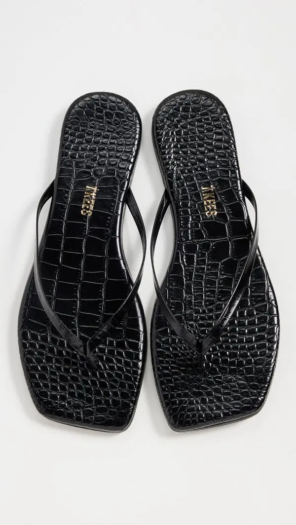 Tkees Square Toe Lily Flip Flops - Sable Croc