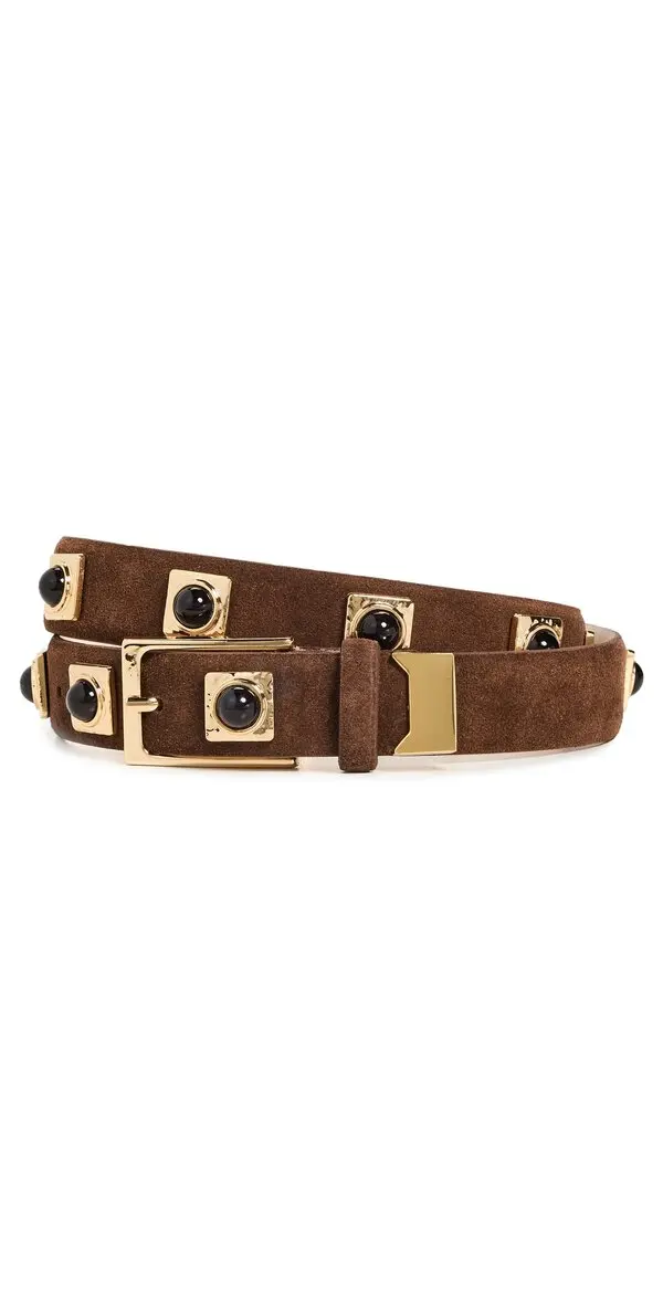 AUREUM No. 2 Studded Suede Belt - Chocolate