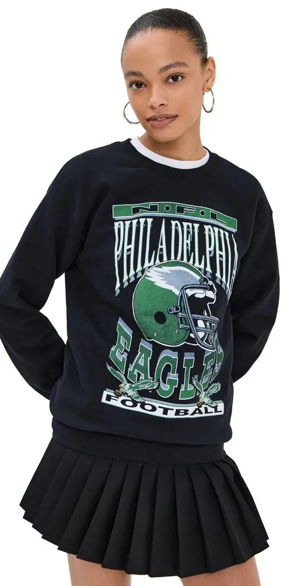 Junk Food Eagles Helmet Crewneck Sweatshirt