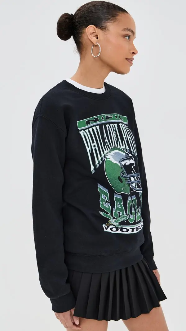 Junk Food Eagles Helmet Crewneck Sweatshirt