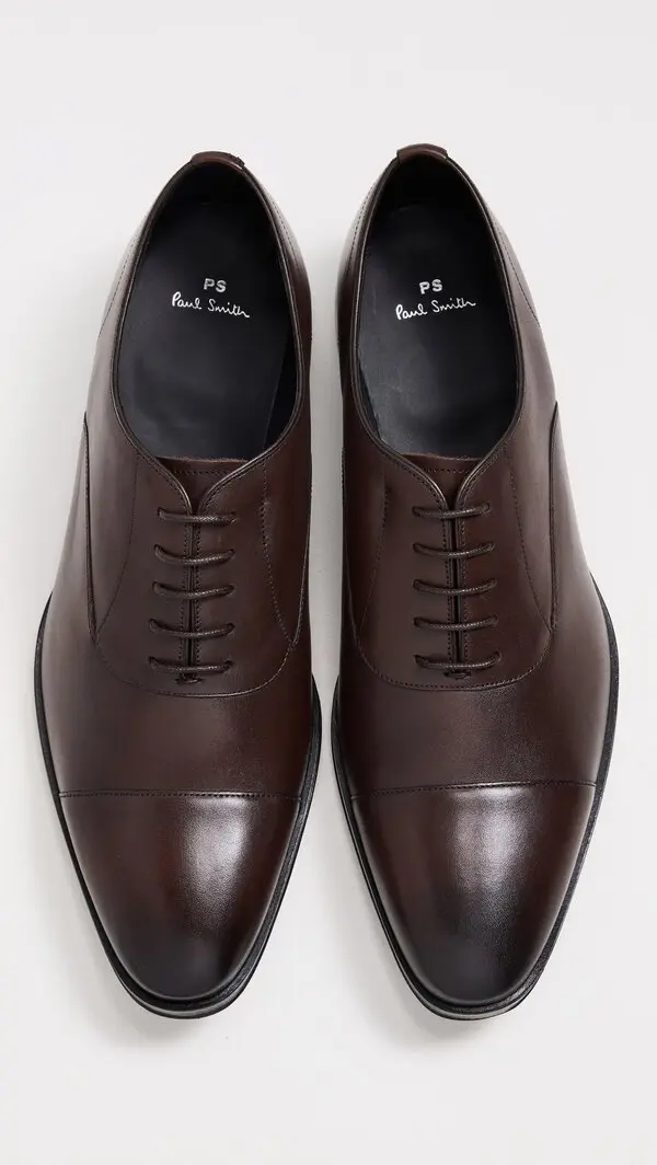 Paul Smith Portman Leather Dress Shoes In Dark Brown - 70  display picture 2