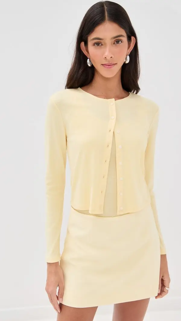 LE BOP Eloise Cardigan - Butter Yellow