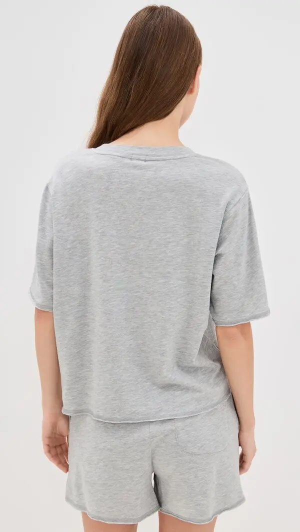 Polo Ralph Lauren French Terry Short Sleeve Pajama Set - Heather Grey