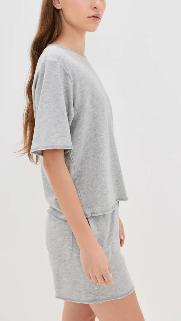 Polo Ralph Lauren French Terry Short Sleeve Pajama Set - Heather Grey