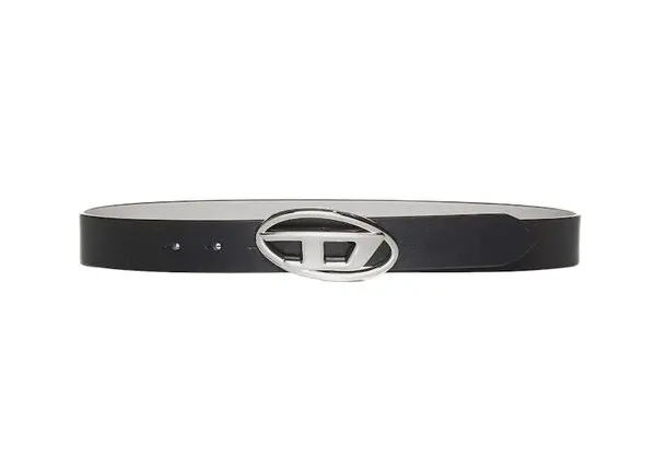 DIESEL B-1dr Reversible Leather Belt - Black/white