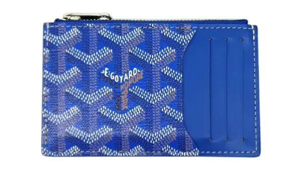Goyard Bourbon Zipped Card Holder - Sky Blue