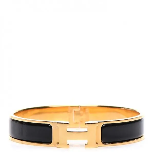 Hermès Clic Clac H Enamel Gm Bracelet - Noir Black