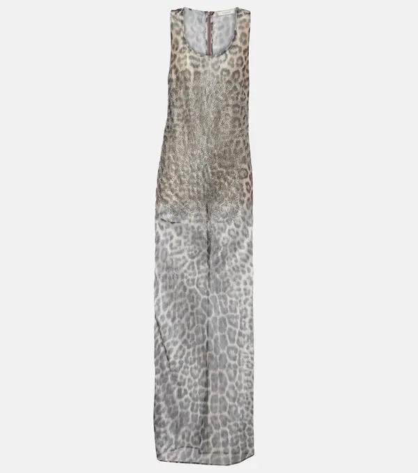JACQUES WEI Crystal-embellished Maxi Dress - Grey