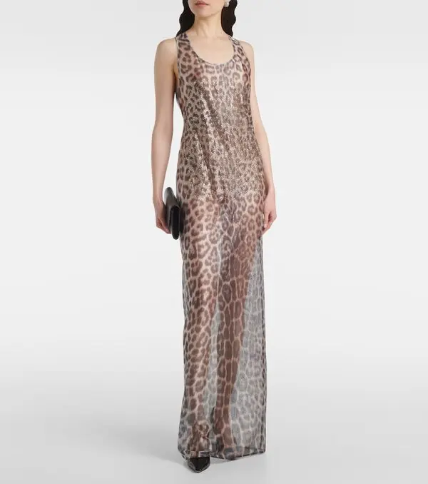 JACQUES WEI Crystal-embellished Maxi Dress