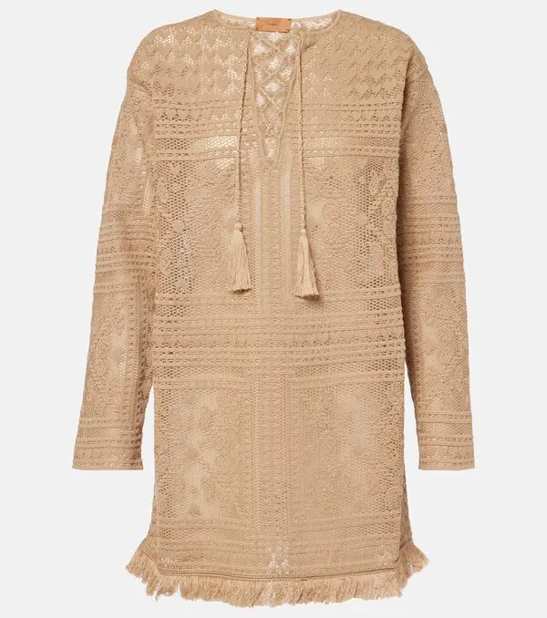 Alanui Kiss The Book Lace Minidress - Brown