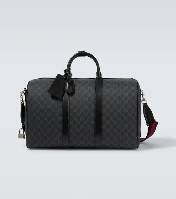 Gucci Gg Supreme Canvas Duffle Bag - Black
