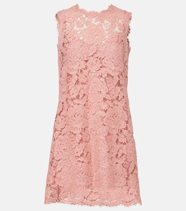 Dolce & Gabbana Lace Mini Dress - Pink