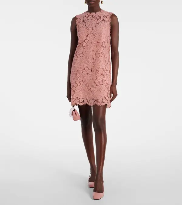 Dolce & Gabbana Lace Mini Dress - Pink