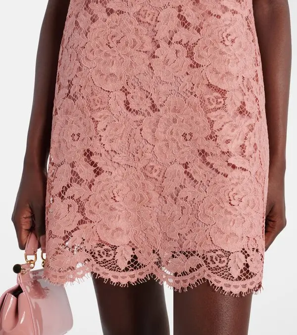 Dolce & Gabbana Lace Mini Dress - Pink