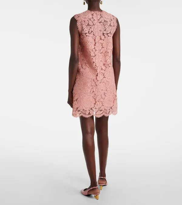 Dolce & Gabbana Lace Mini Dress - Pink