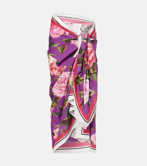 Dolce & Gabbana Floral Cotton Beach Cover-up - Multicoloured