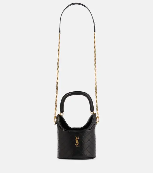 Saint Laurent Gaby Leather Bucket Bag - Black