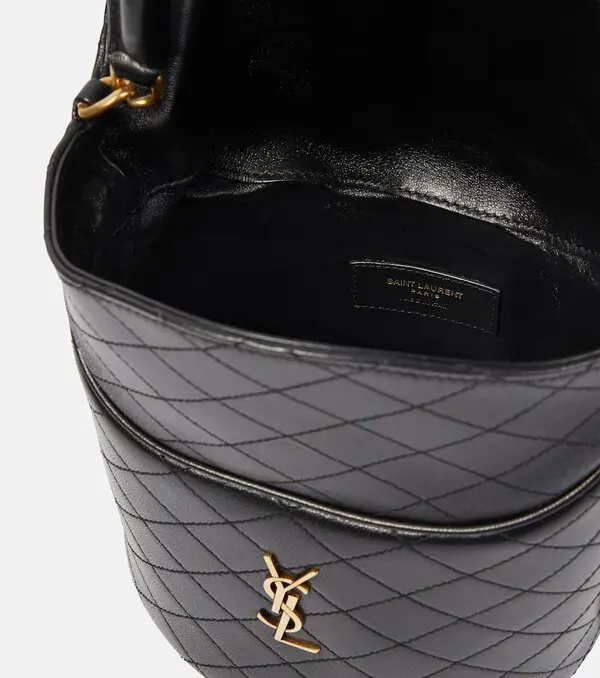 Saint Laurent Gaby Leather Bucket Bag - Black