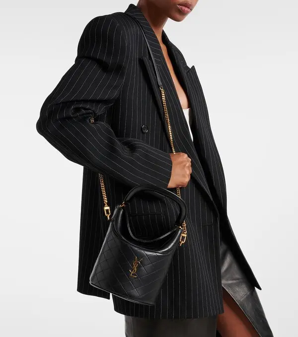 Saint Laurent Gaby Leather Bucket Bag - Black