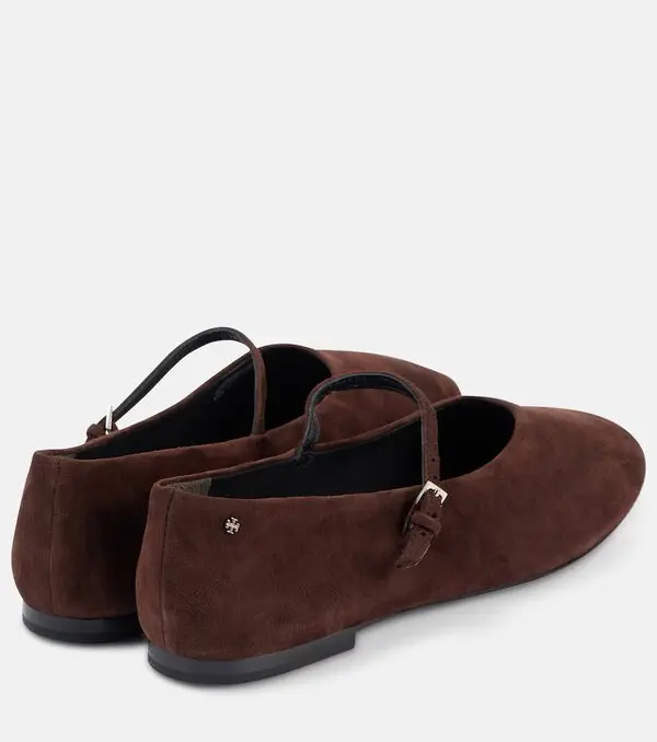 Tory Burch Suede Mary Jane Flats - Brown