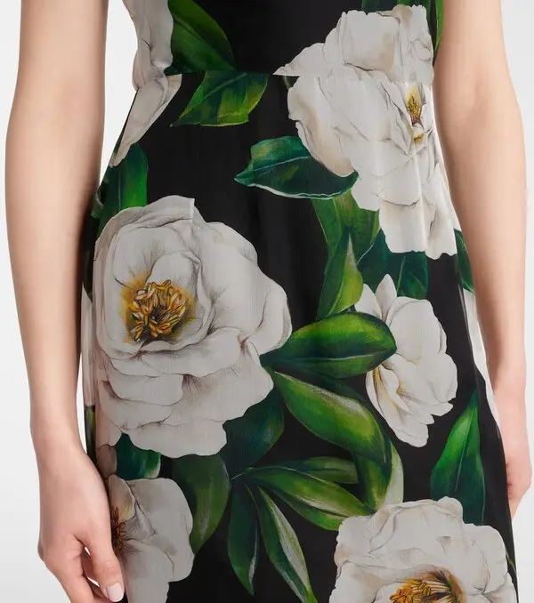 Dolce & Gabbana Floral Silk Chiffon Cocktail Dress