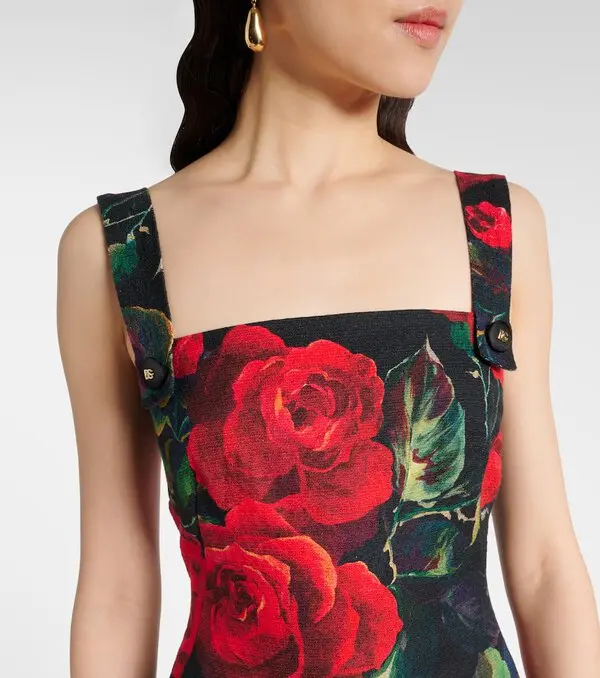 Dolce & Gabbana Floral Minidress - Black