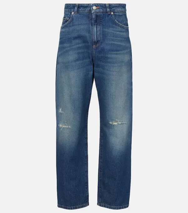 Dolce & Gabbana Distressed Straight Leg Jeans