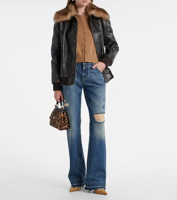 Dolce & Gabbana Distressed Straight Leg Jeans