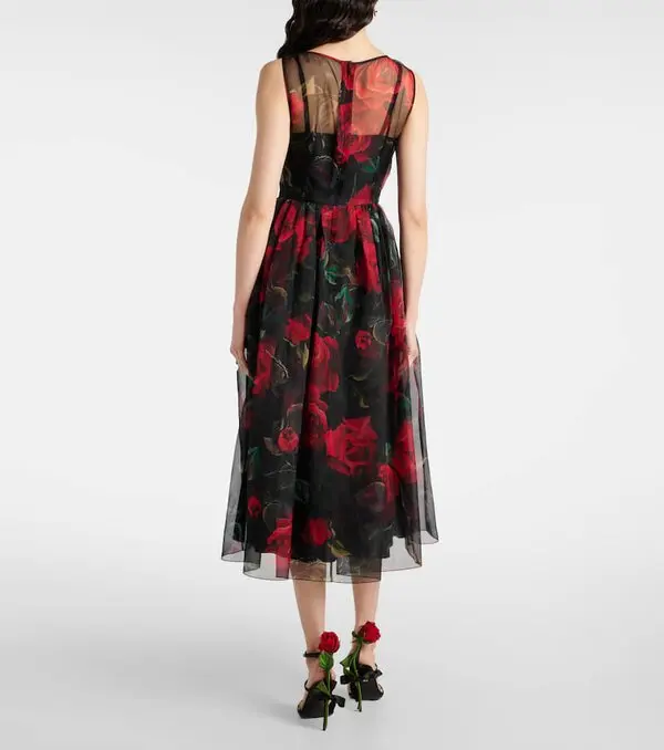 Dolce & Gabbana Floral Print Silk Cocktail Dress