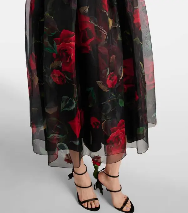 Dolce & Gabbana Floral Print Silk Cocktail Dress
