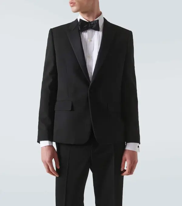 Saint Laurent Wool Tuxedo Jacket - Black