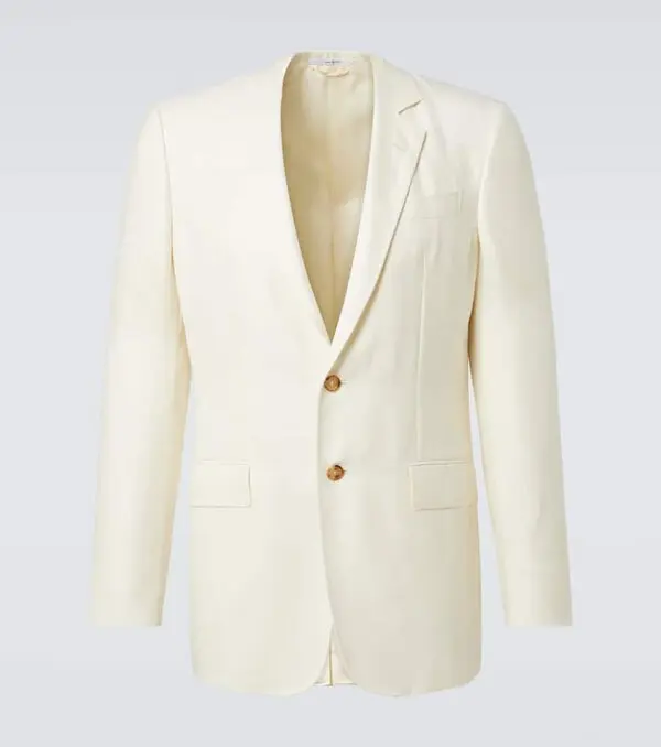 Gabriela Hearst Wool, Silk, And Linen Suit Jacket - White