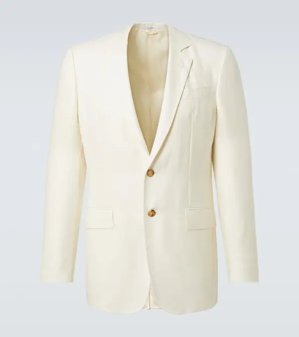 Gabriela Hearst Wool, Silk, And Linen Suit Jacket - White