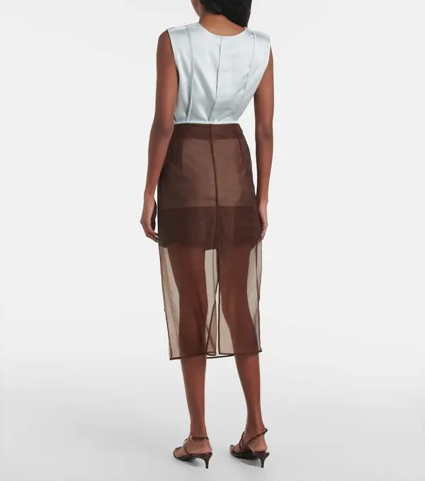 JACQUES WEI Chiffon Midi Skirt