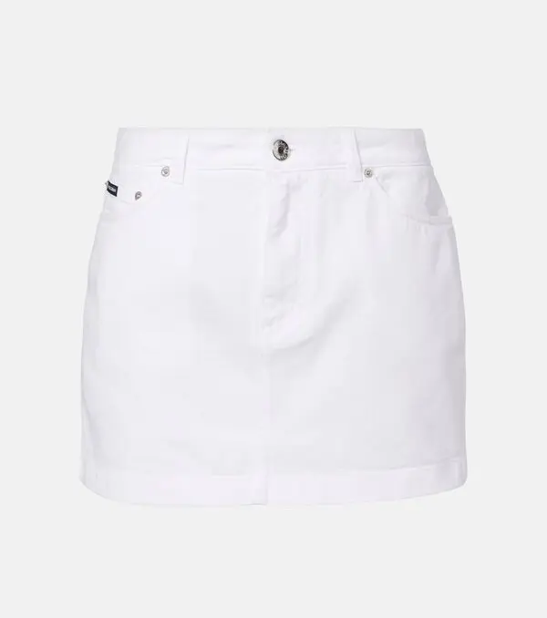Dolce & Gabbana Denim Mini Skirt - White