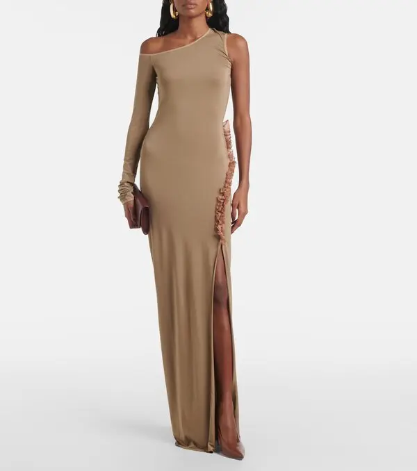 NENSI DOJAKA Asymmetric Ruffled Maxi Dress