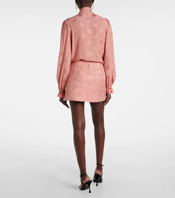 Dolce & Gabbana Floral Jacquard Miniskirt - Pink